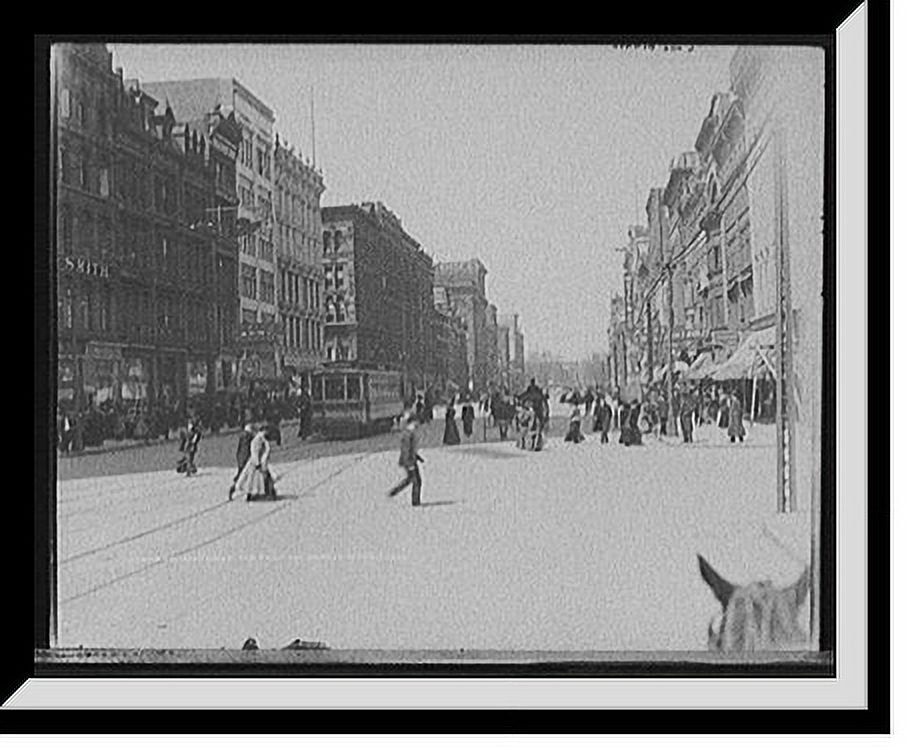 Historic Framed Print, Looking up Woodward Ave. from the Campus [Martius], Detroit, Mich., 17-7/ ...