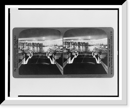 Historic Framed Print, Looking down west cascade at night and across ...