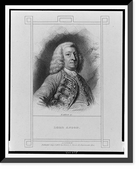 Historic Framed Print, Lord Anson.H. Adlard sc., 17-7/8" x 21-7/8 ...