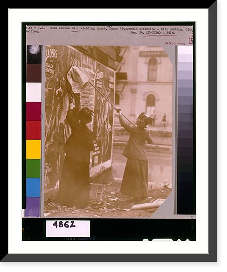 Historic Framed Print, [Louise Hall, with brush, and Susan Fitzgerald ...