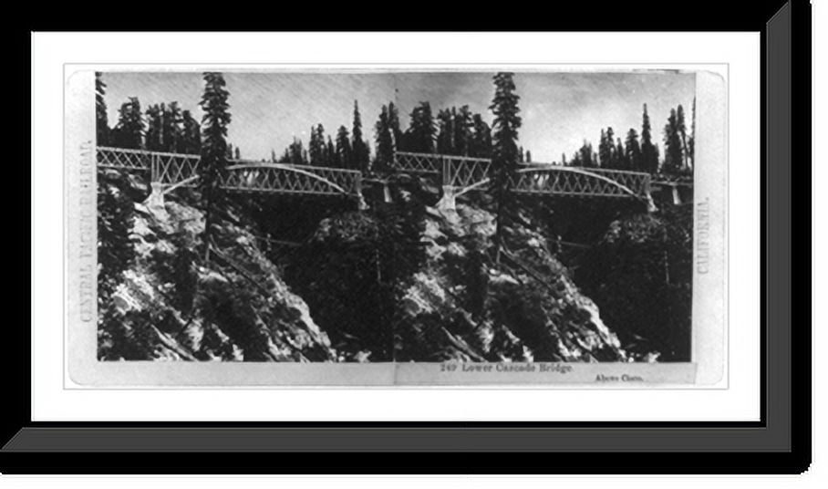 Historic Framed Print, Lower Cascade Bridge. Above Cisco, 17-7/8" x 21 ...