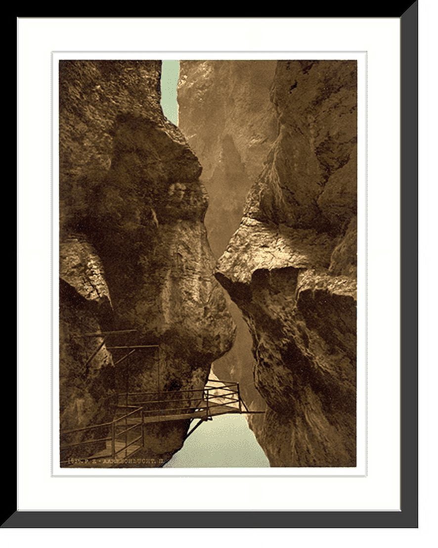 Historic Framed Print, Lutschinen Aare Ravine II Bernese Oberland ...