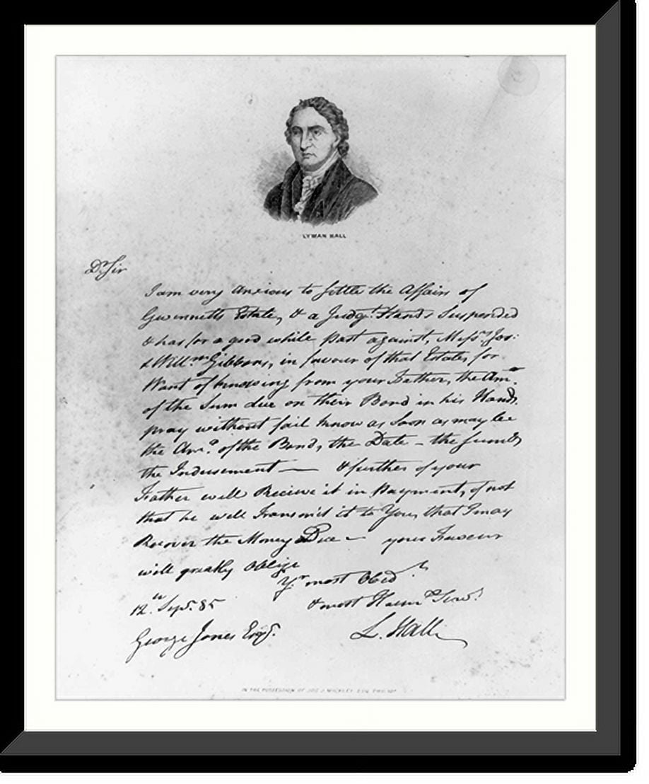 Historic Framed Print, [Lyman Hall, 1724-1790, bust portrait, as ...