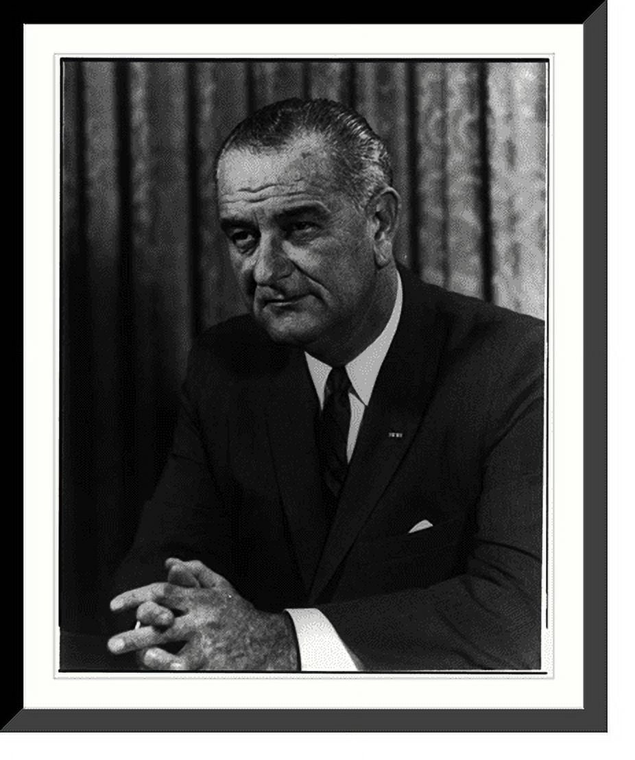 Historic Framed Print, [Lyndon B. Johnson, head-and-shoulders portrait ...
