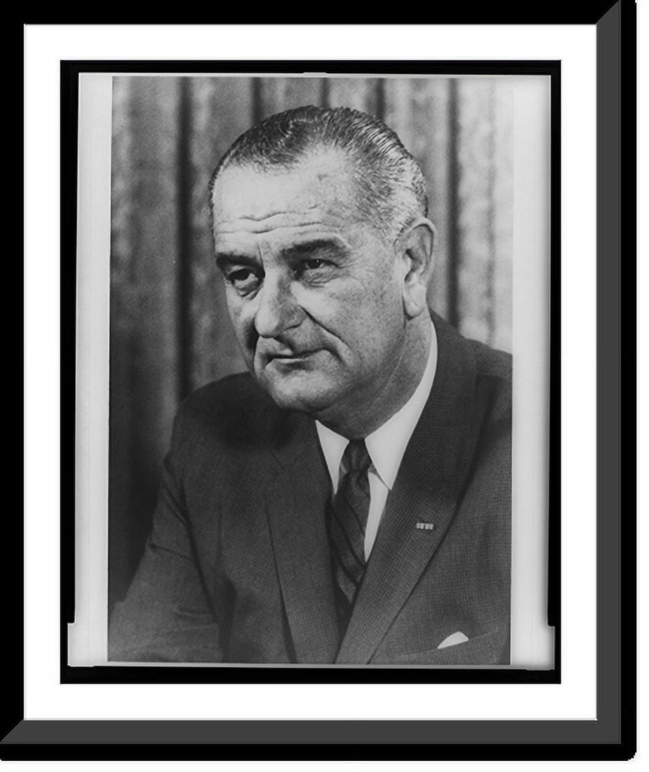 Historic Framed Print, [Lyndon B. Johnson, head-and-shoulders portrait ...