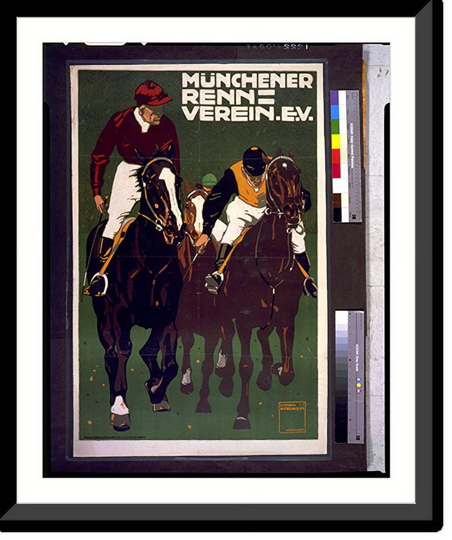 Historic Framed Print, Münchener Rennverein E.V..Ludwig Hohlwein. - 2 ...