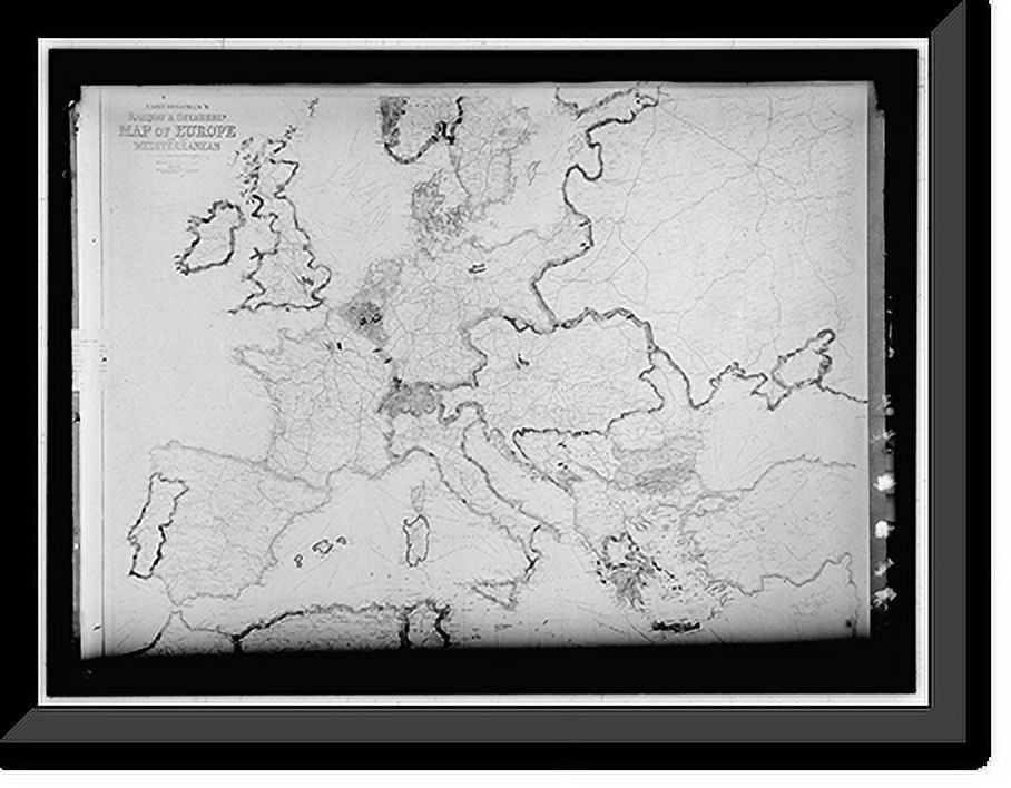Historic Framed Print, MAP OF EUROPE - 2, 17-7/8" x 21-7/8" - Walmart.com