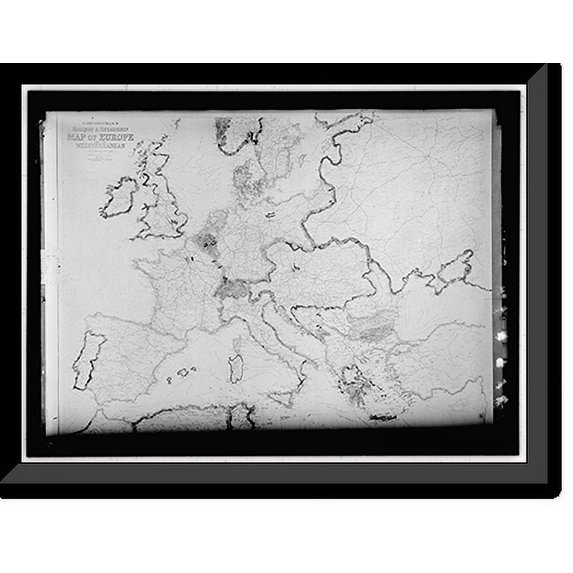 Historic Framed Print, MAP OF EUROPE - 2, 17-7/8" x 21-7/8" - Walmart.com