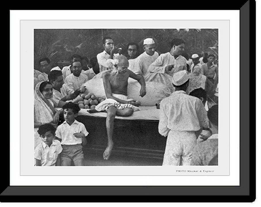 Historic Framed Print, [Mahatma Gandhi, full-length portrait, seated ...