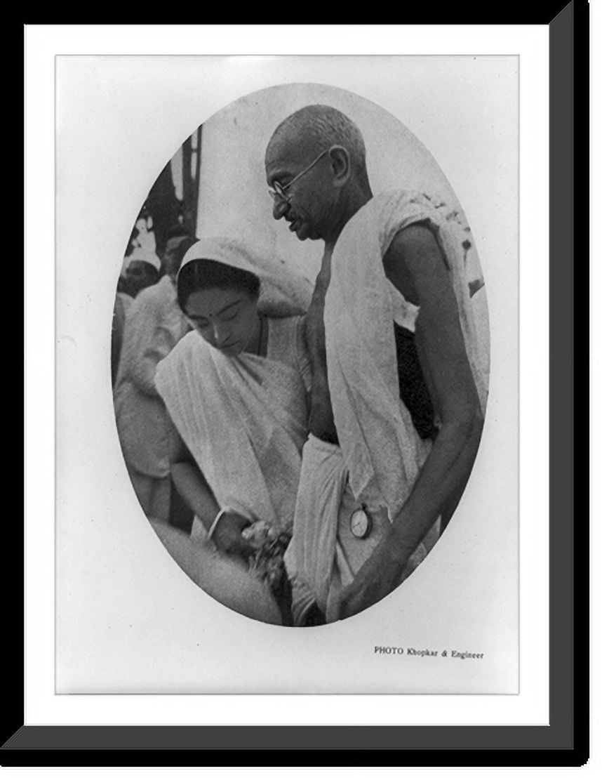 Historic Framed Print, [Mahatma Gandhi, three-quarter length portrait ...