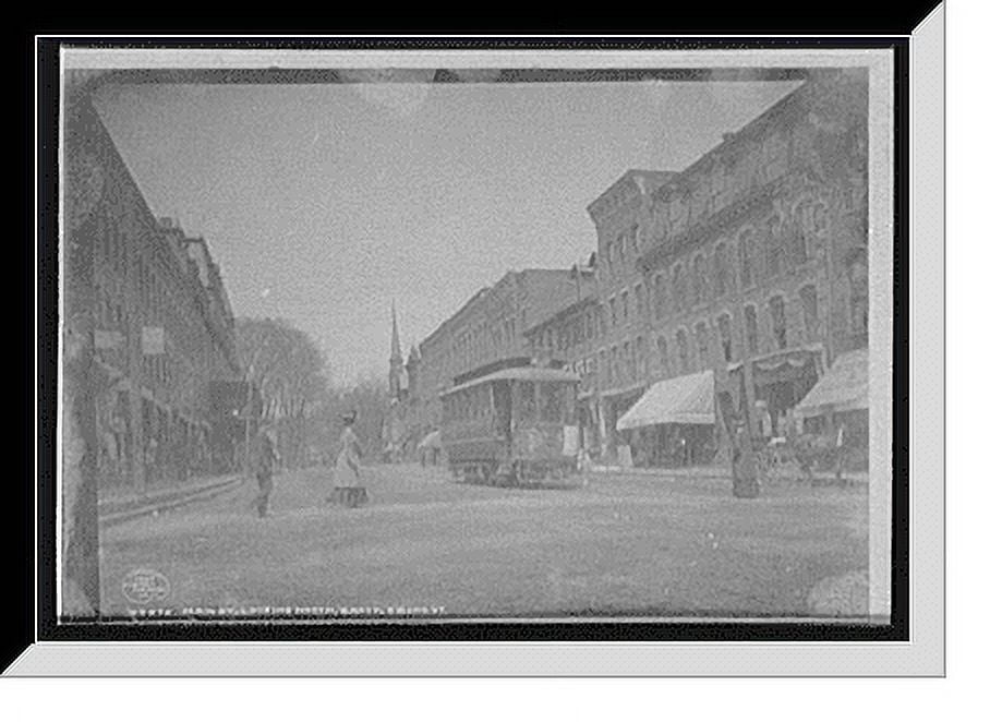 Historic Framed Print, Main St., looking south, Brattleboro, Vt., 17-7/ ...