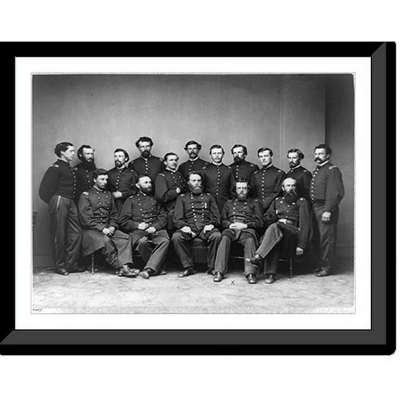 Historic Framed Print, Major General J.A. Mower and staff, 17-7/8" x 21 ...