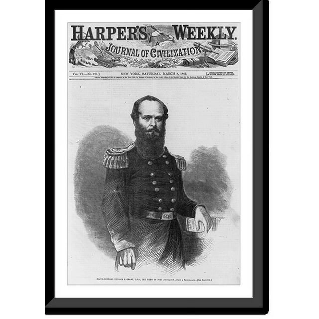 Historic Framed Print, Major-General Ulysses S. Grant, U.S.A., the hero ... Historic Framed Print, Major-General Ulysses S. Grant, U.S.A., the hero ...