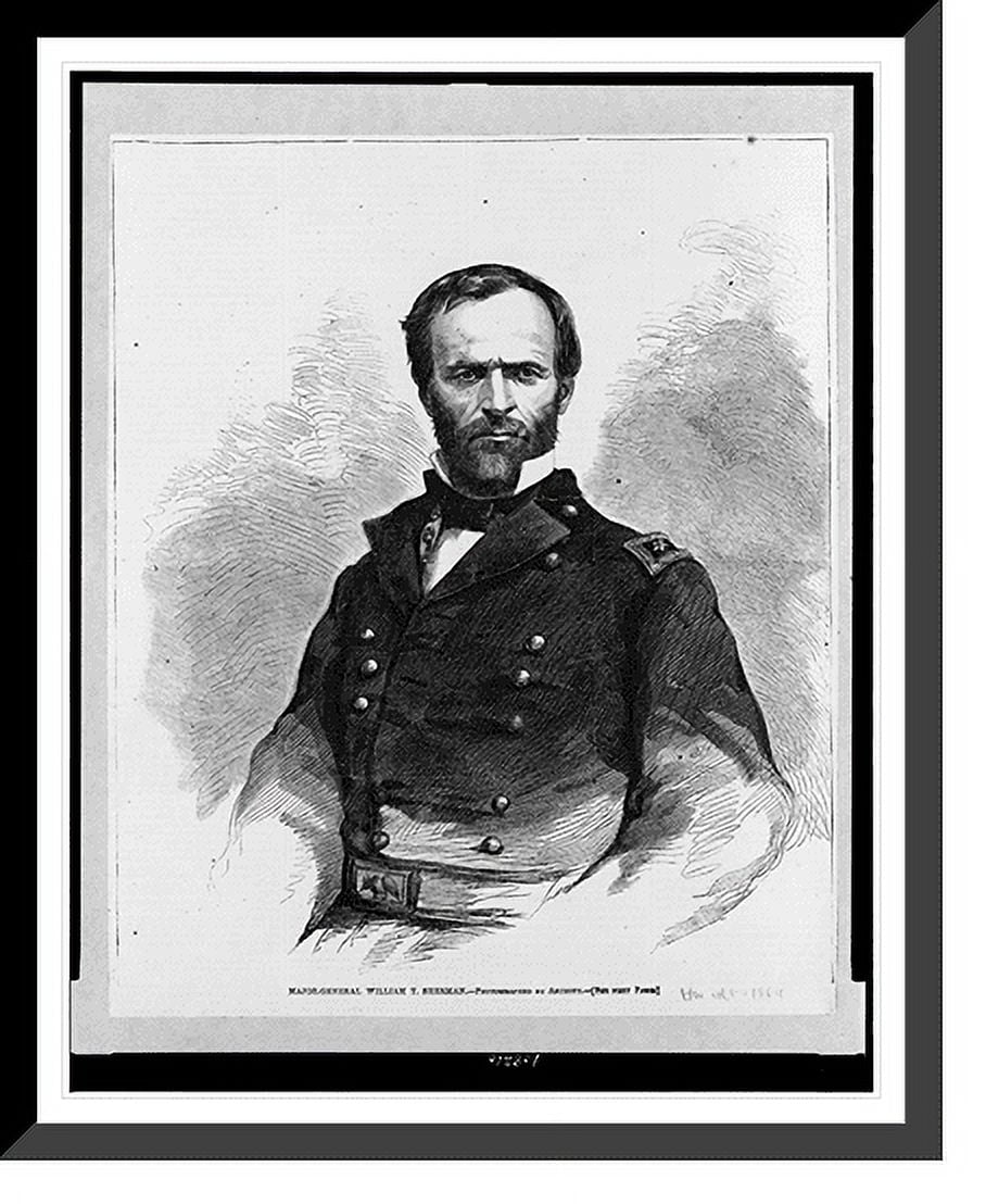 Historic Framed Print, Major-General William T. Sherman.photographed by ...