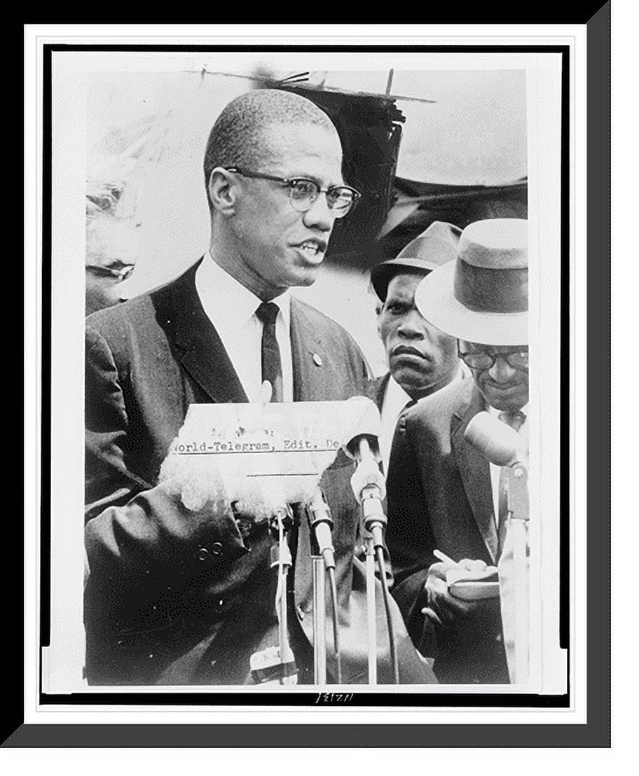 Historic Framed Print, [Malcolm X, half-length portrait, facing right ...