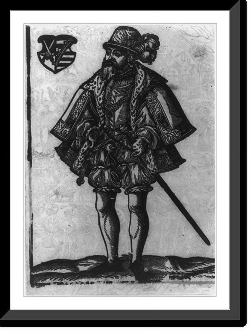 Historic Framed Print, [Man standing, full lgth., facing left; with ...