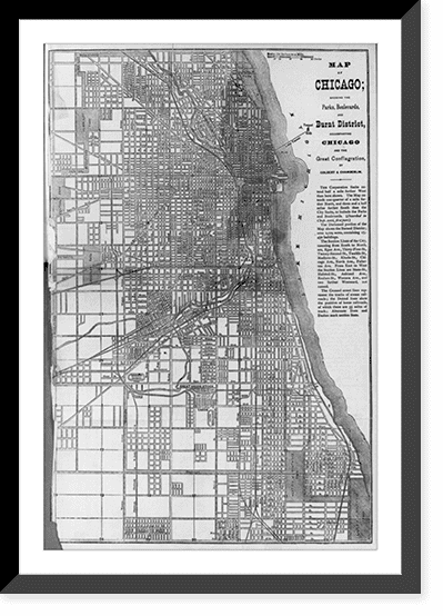 Historic Framed Print, Map of Chicago; showing the parks, boulevards ...