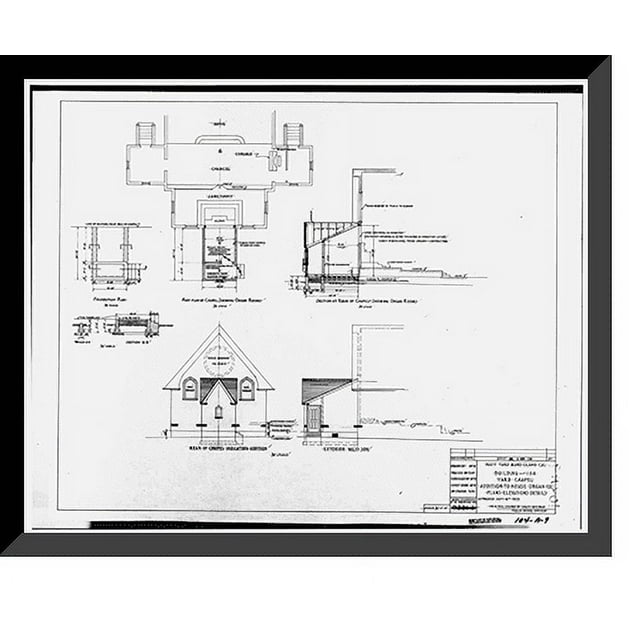 Historic Framed Print, Mare Island Naval Shipyard, St. Peter's Chapel ...