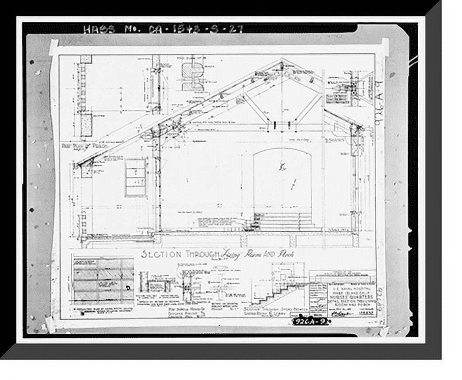 Historic Framed Print, Mare Island Naval Shipyard, Wilderman Hall, Johnson Lane, north side ...