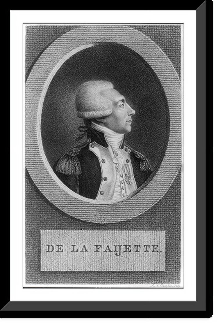Historic Framed Print, [Marquis de Lafayette, 1757-1834, oval bust ...
