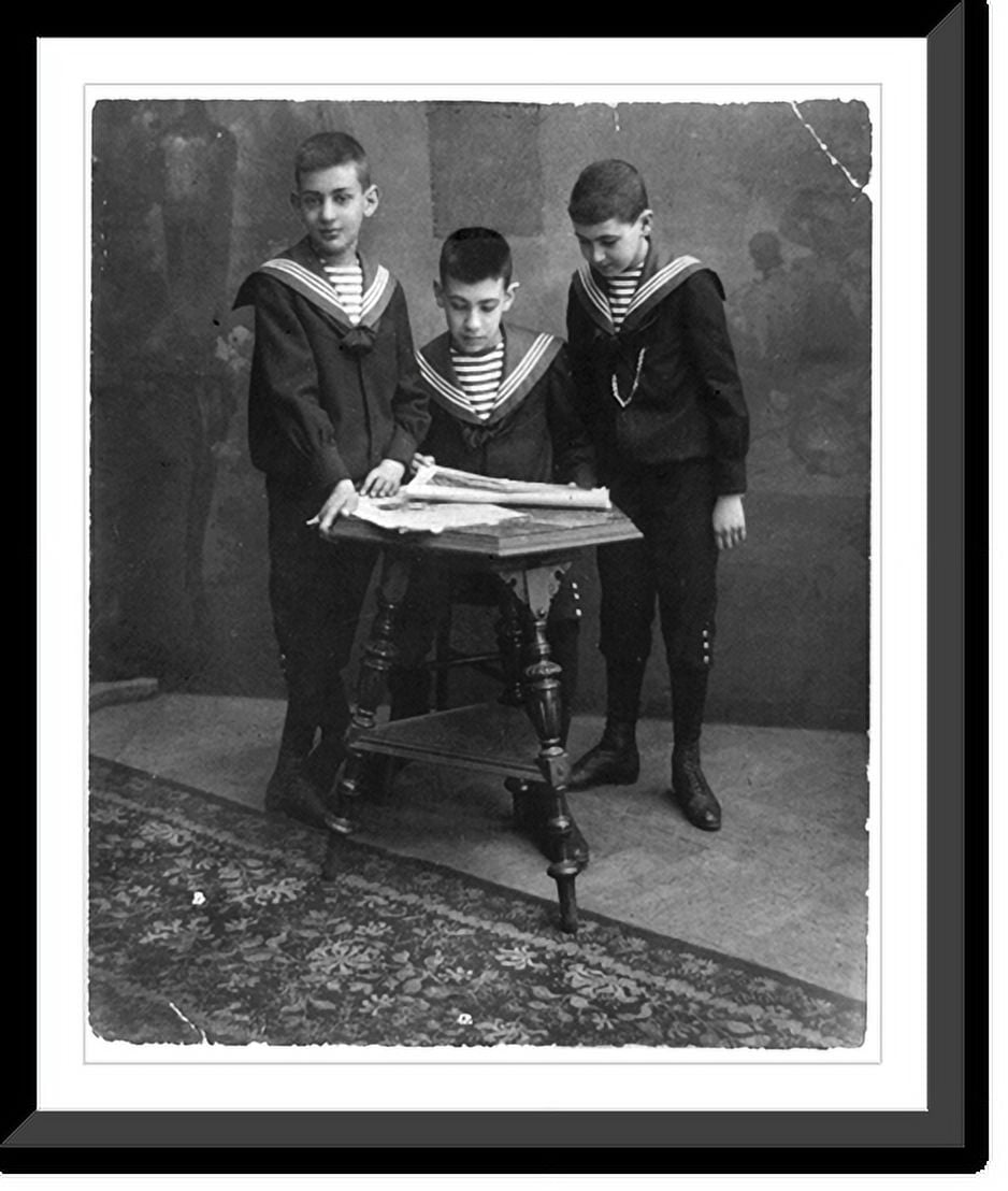 Historic Framed Print, Martin Freud, Ernst Freud and Oliver Freud, 17-7 ...