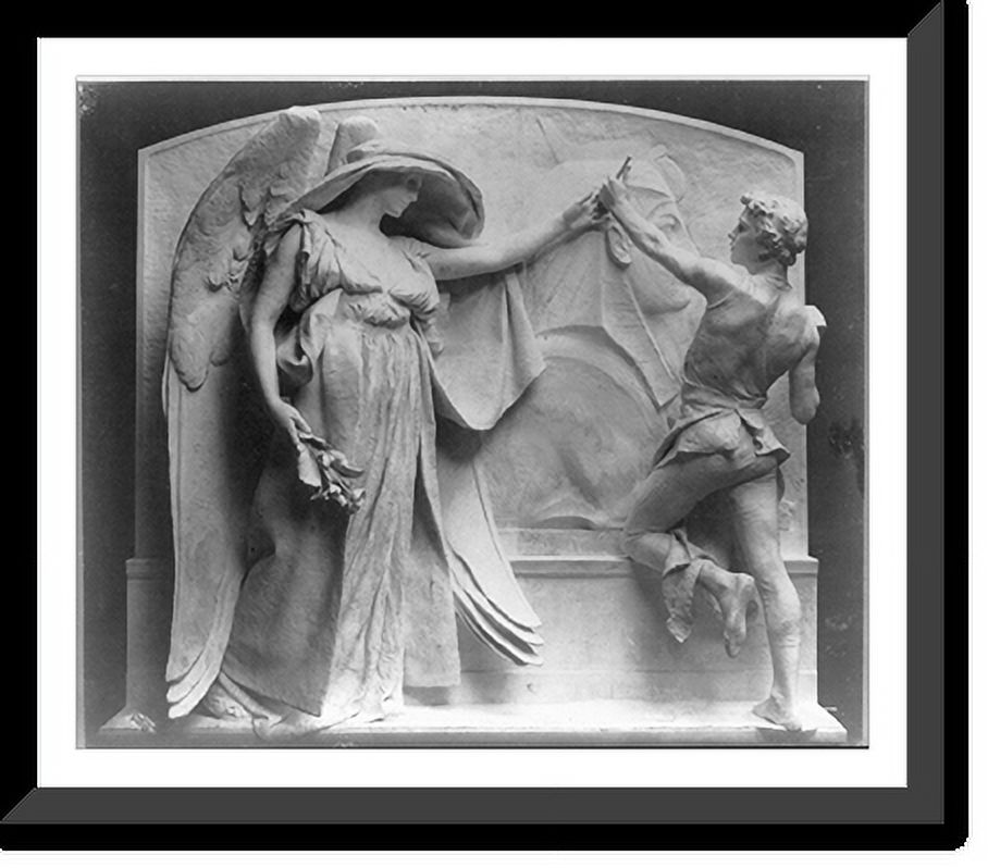 Historic Framed Print, [Martin Milmore: Angel of death staying the hand ...