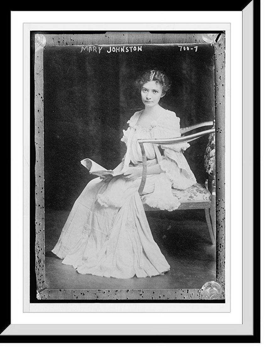 Historic Framed Print, Mary Johnston, seated with magazine, 17-7/8" x ...