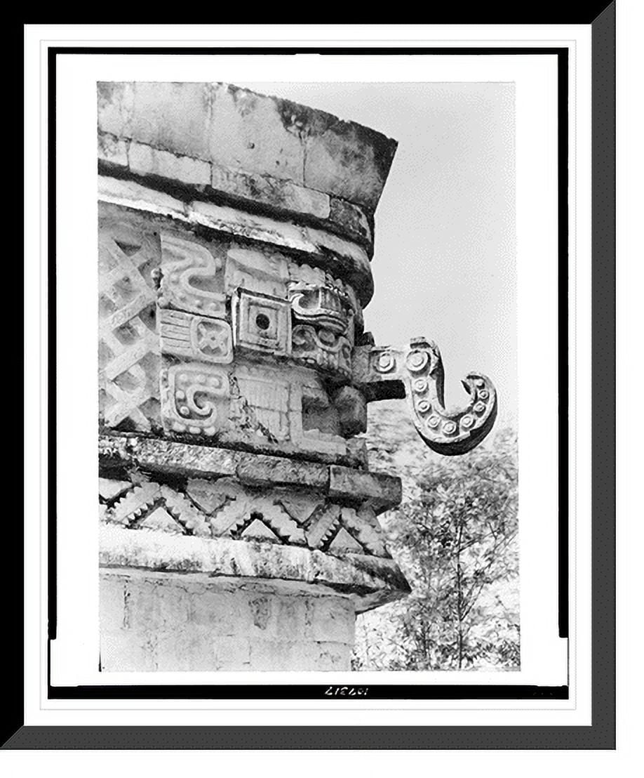 Historic Framed Print, Mask of Itzamma. Temple of the Three Lintels ...