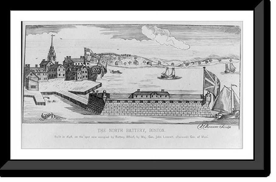 Historic Framed Print, [Mass. - Boston - The North Battery, built in ...