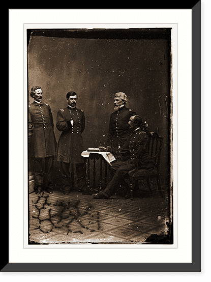 Historic Framed Print, McClellan and staff. L to R: Capt. Clark Gen ...