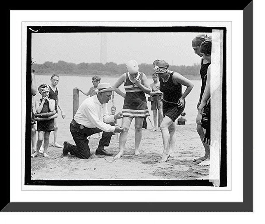 Historic Framed Print, Measuring bathing suits, 6/30/[22], 17-7/8" x 21 ...
