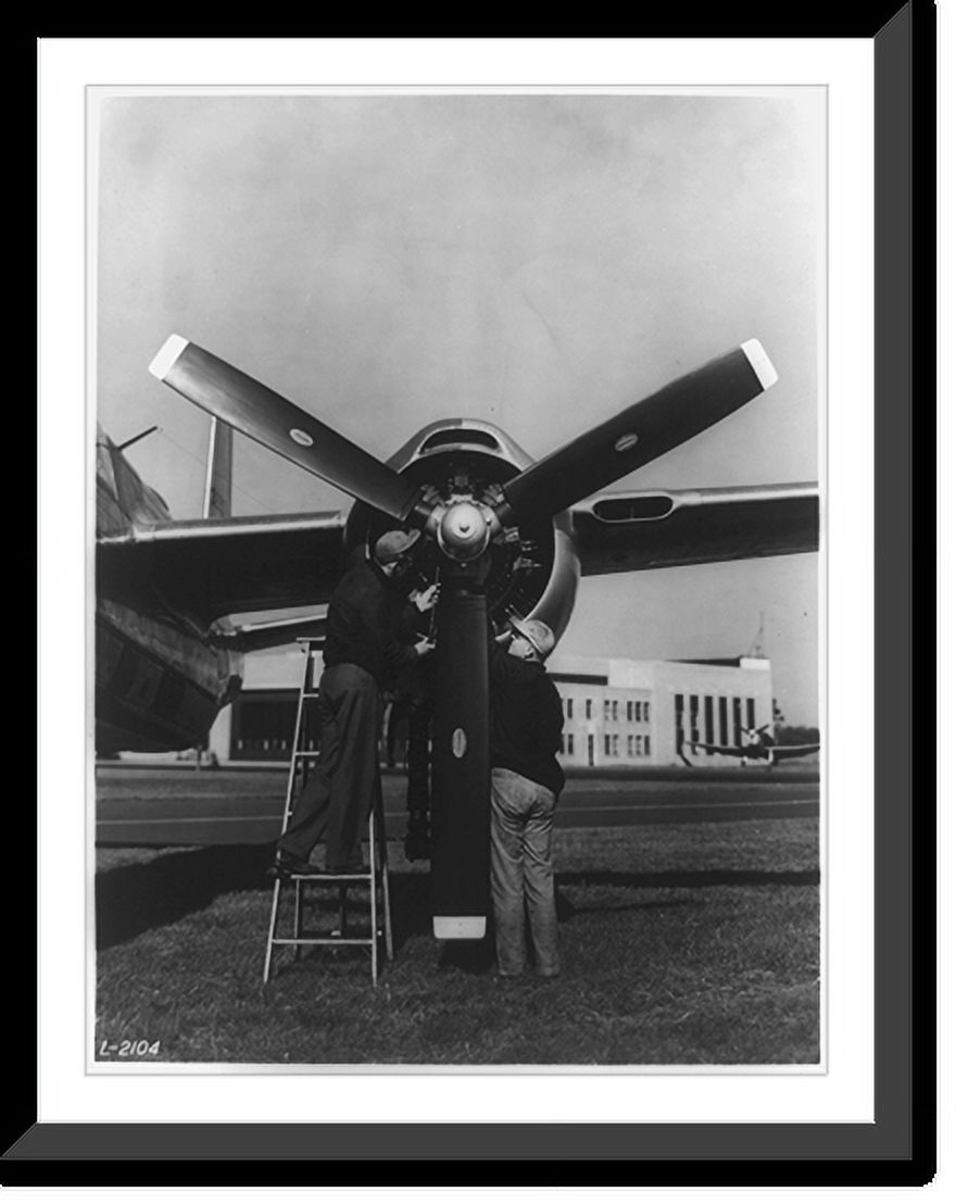 Historic Framed Print, Mechanics complete final adjustment of Hamilton ...