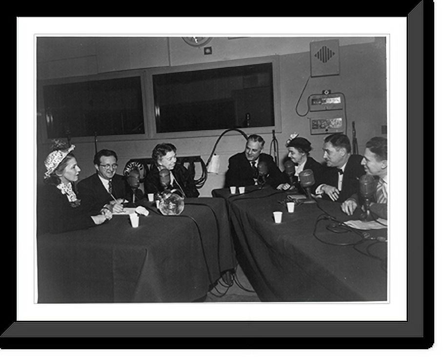 Historic Framed Print, [Meet the Press. Around two tables are Martha ...