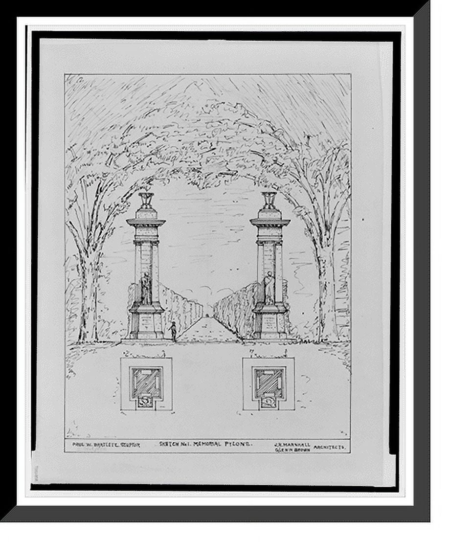 Historic Framed Print, [Memorial (memorial pylon"). Plans and ...