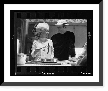 Historic Framed Print, [Mickey Mantle with wife Merlyn in the kitchen ...