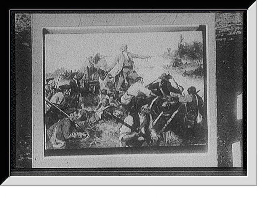 Historic Framed Print, [Military officer leading his men in a charge ...