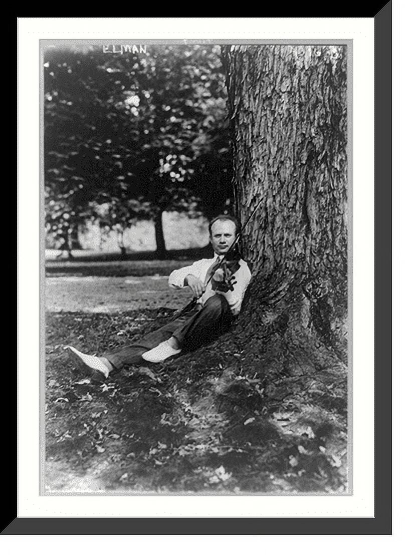 Historic Framed Print, [Mischa Elman, 1891-1967, sitting against tree ...