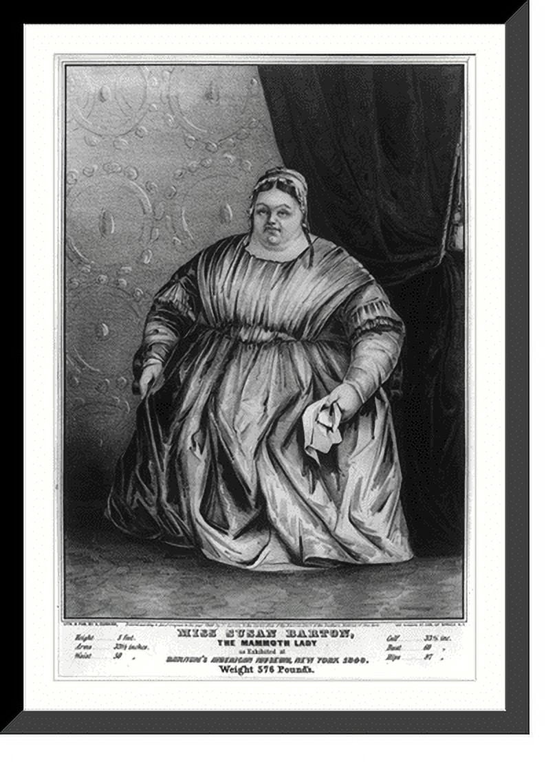Historic Framed Print, Miss Susan Barton: the mammoth lady, 17-7/8" x ...