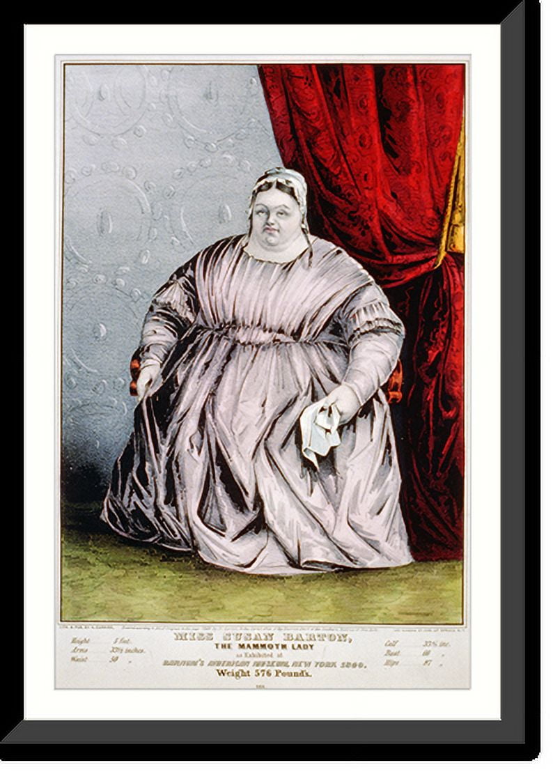 Historic Framed Print, Miss Susan Barton: the mammoth lady - 2, 17-7/8 ...