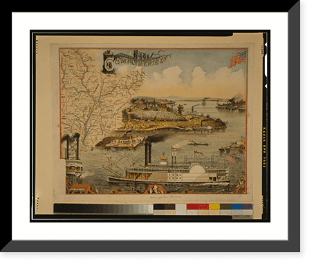 Historic Framed Print, Mississippi river steamboat.executed by the ...