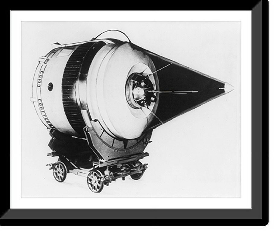 Historic Framed Print, Model of the last stage of the space rocket on a ...