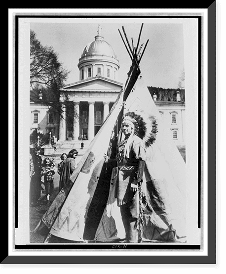 Historic Framed Print, [Mohawk Chief Poking Fire standing before his ...