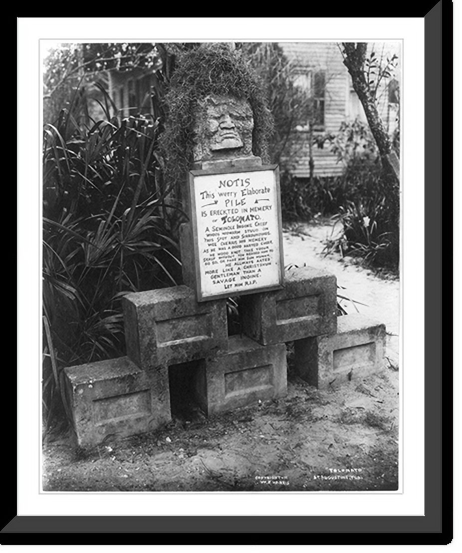 Historic Framed Print, [Monument erected in memory of Tolomato, a ...