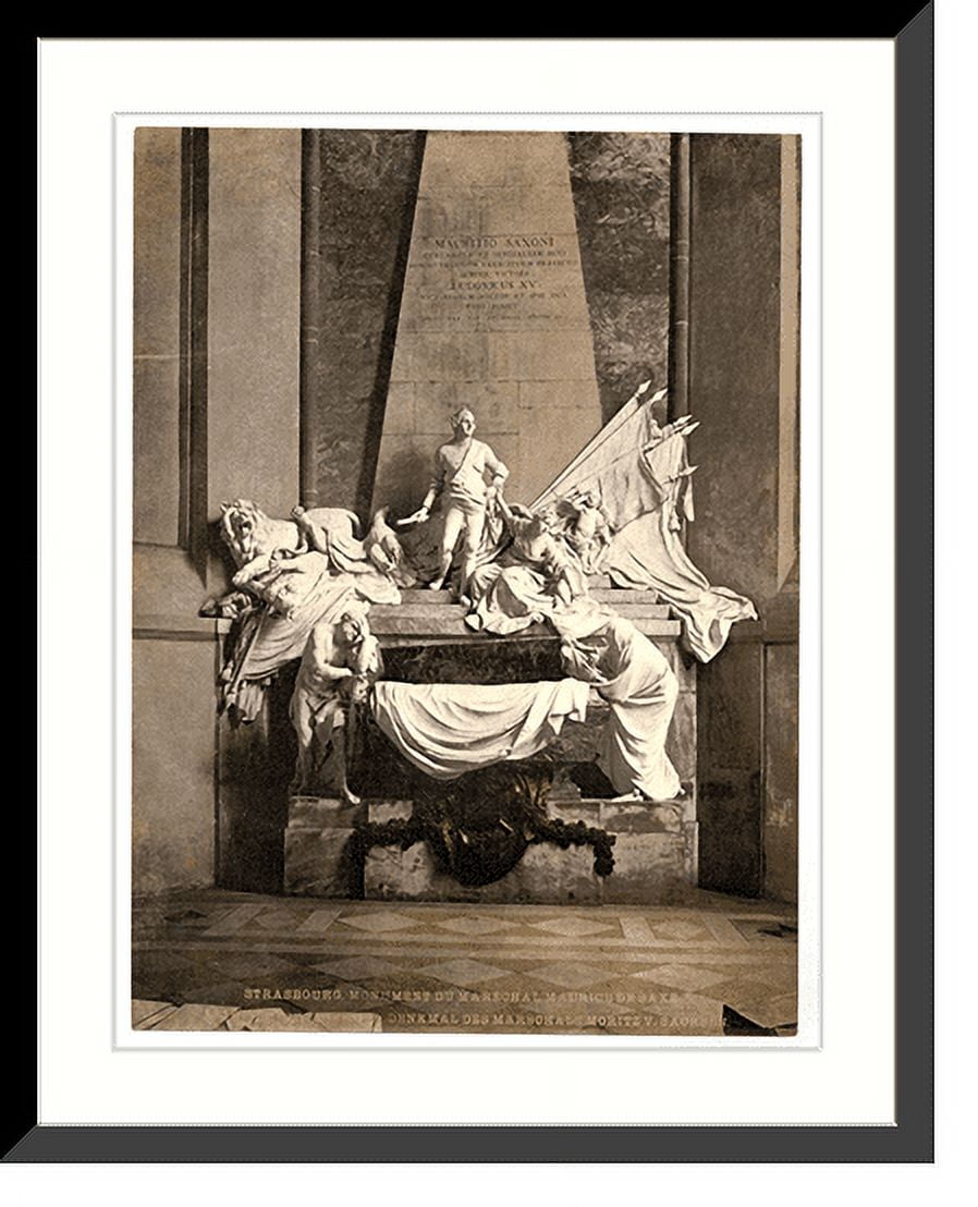 Historic Framed Print, Monument to Marshall Mauritz of Saxe Strassburg ...