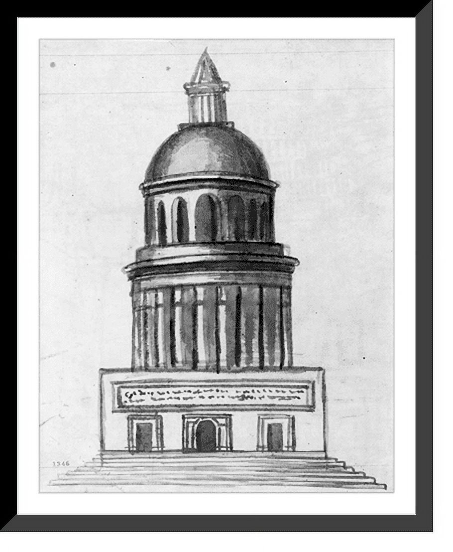 Historic Framed Print, [Monuments, Washington, D.C. Sketch - elevation ...