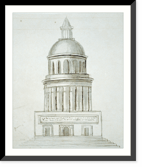 Historic Framed Print, [Monuments, Washington, D.C. Sketch - elevation ...