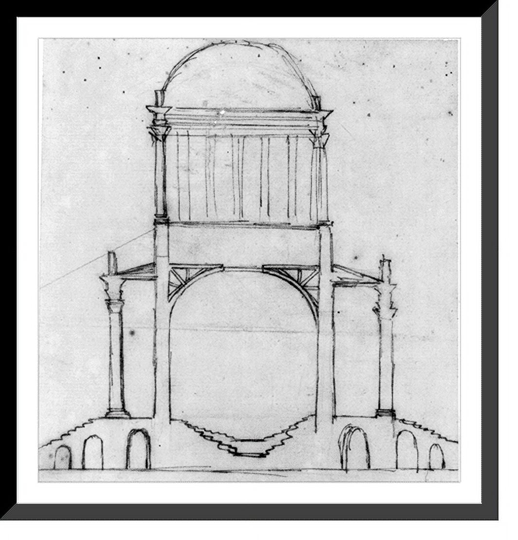 Historic Framed Print, [Monuments, Washington, D.C. Sketch - section of ...