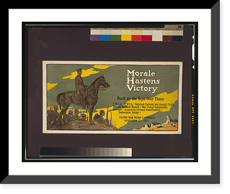 Historic Framed Print, Morale hastens victory - back up the boys over ...