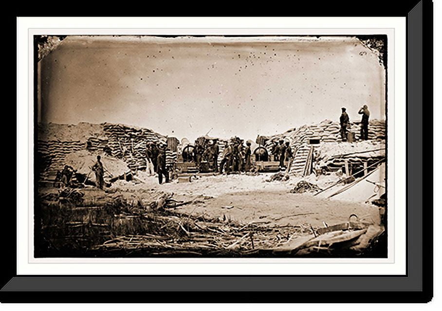 Historic Framed Print, Morris Island South Carolina. Naval Battery. Two ...