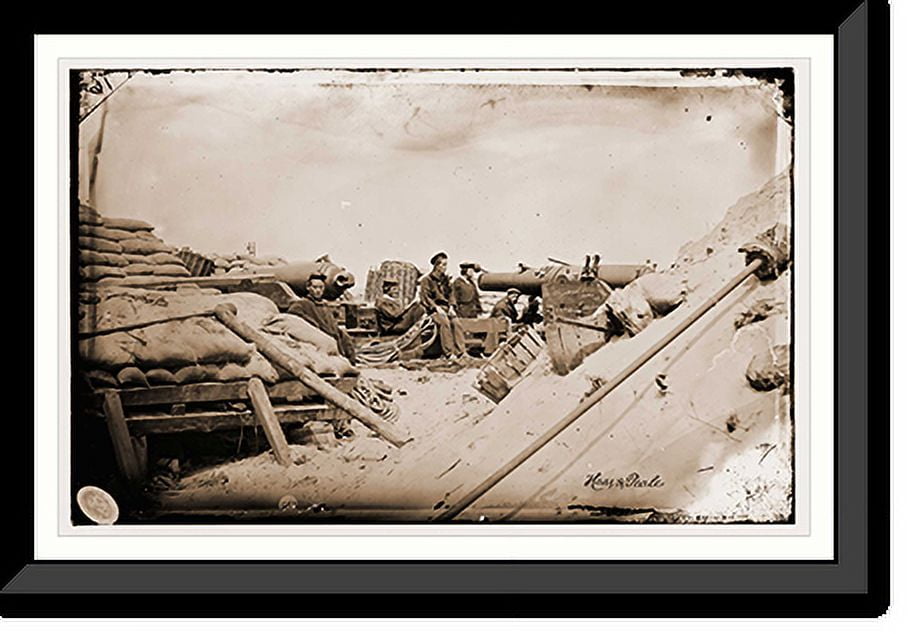 Historic Framed Print, Morris Island South Carolina. Naval Battery. Two ...